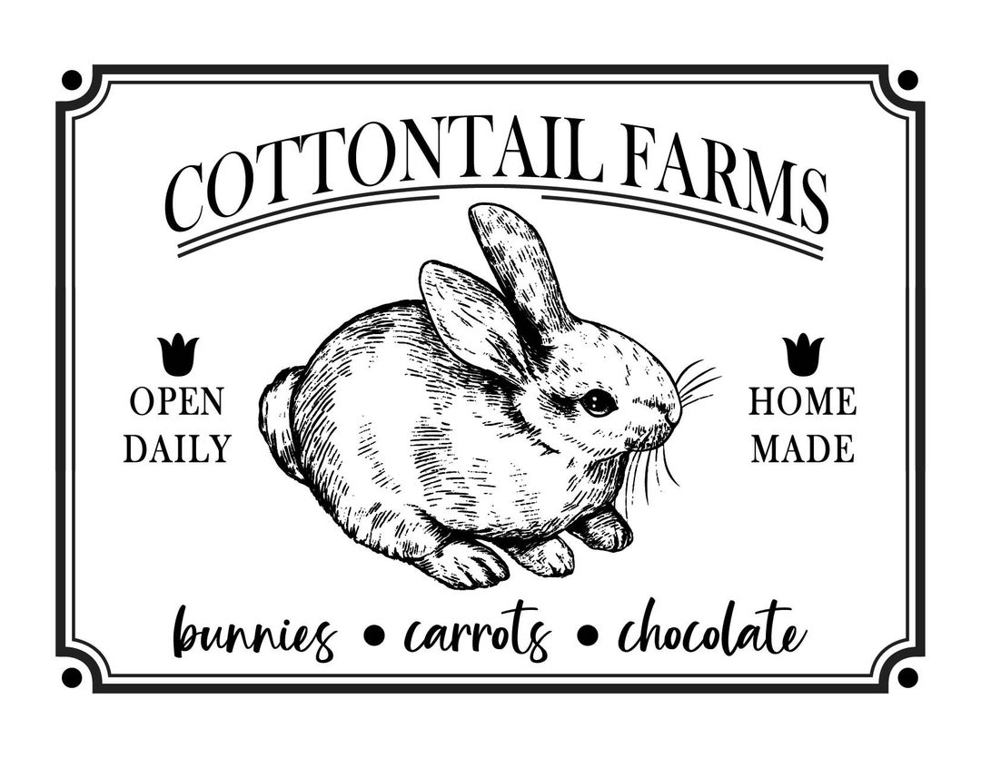 Stencil and / or Wood Cut Outs Cottontail Farms 12"x18" Rabbit Bunny ...