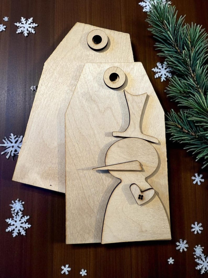 Primitive Snowman Gift Tag Set Decor Wood Blank DIY Kit #779 - Etsy