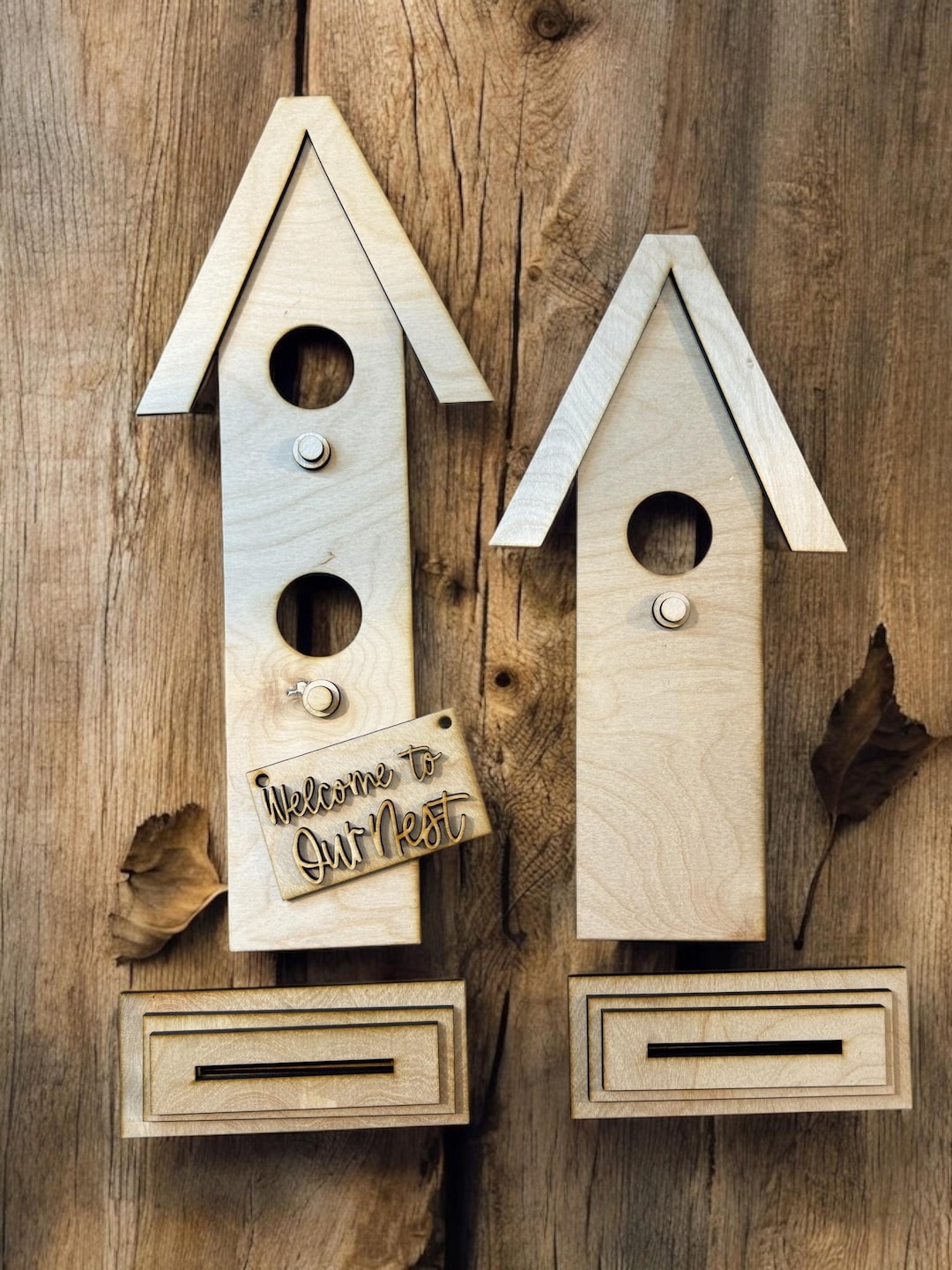 Set of 2 Shelf Sitter Birdhouse DIY Kit for Spring or Summer Home Decor ...