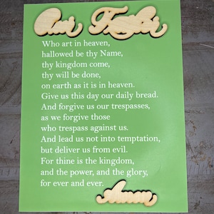 The Lord’s Prayer Stencil or Wood Cut Out Option 8.5 X 11 Reusable Silk ...