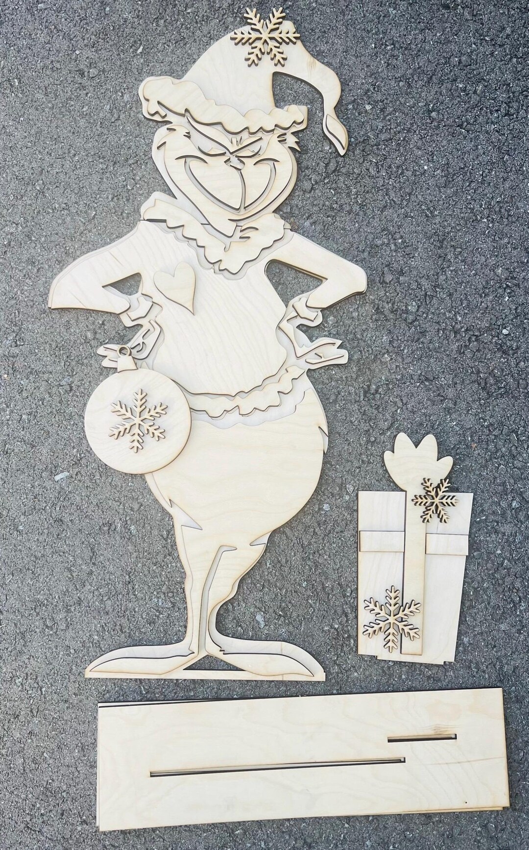 Christmas Grinch Standing Cut Out DIY Wood Cut Out Blank Kit - Etsy