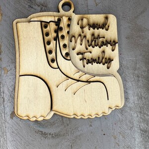 Military Boots With Saying Patriotic Ornament Pick Your Choice Wood ...