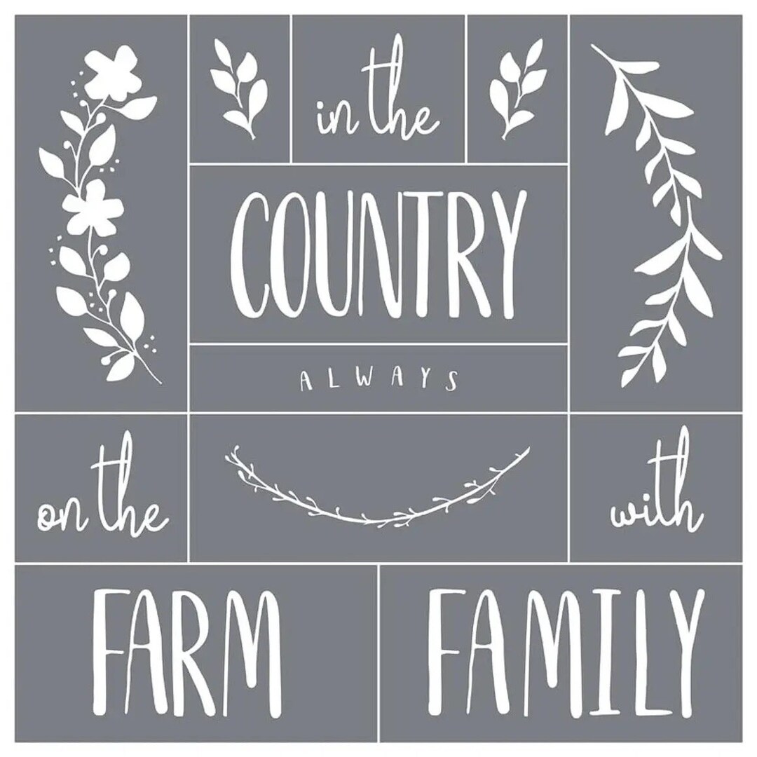Wreath Trio Country - Mesh Stencil 12x12 Reusable Adhesive Transfer ...