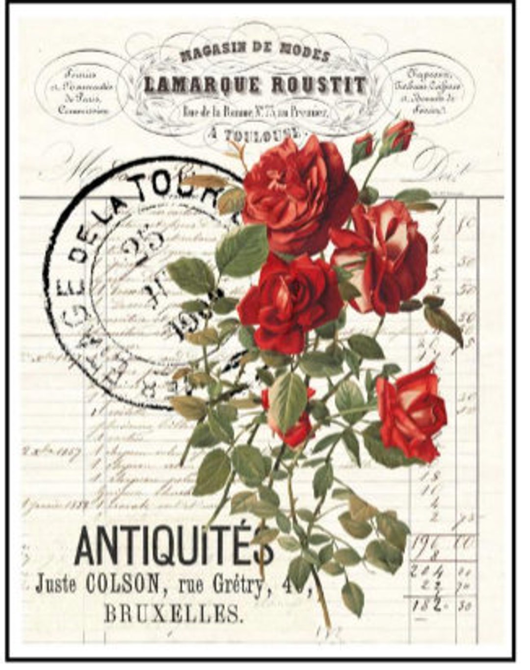 Paris Antiques Rub on Transfer 8.5x11 - Etsy