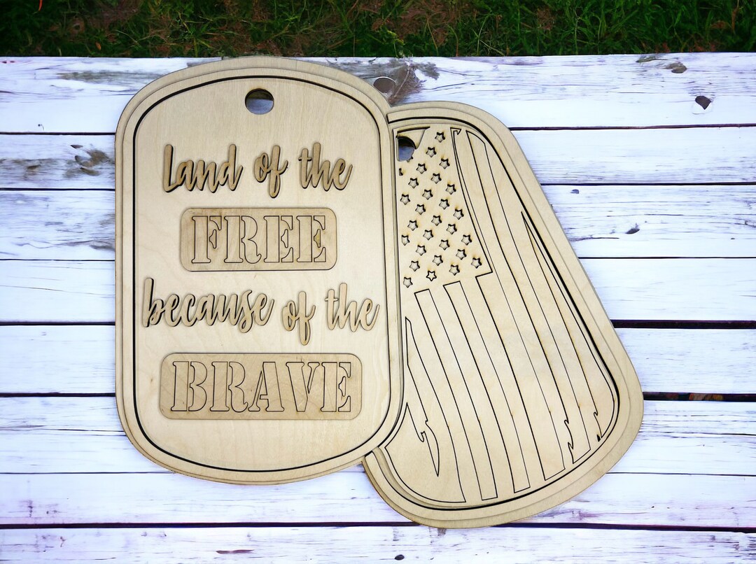 Military Patriotic Dog Tag DIY Door Tag or Wall Hanger 7 Options ...
