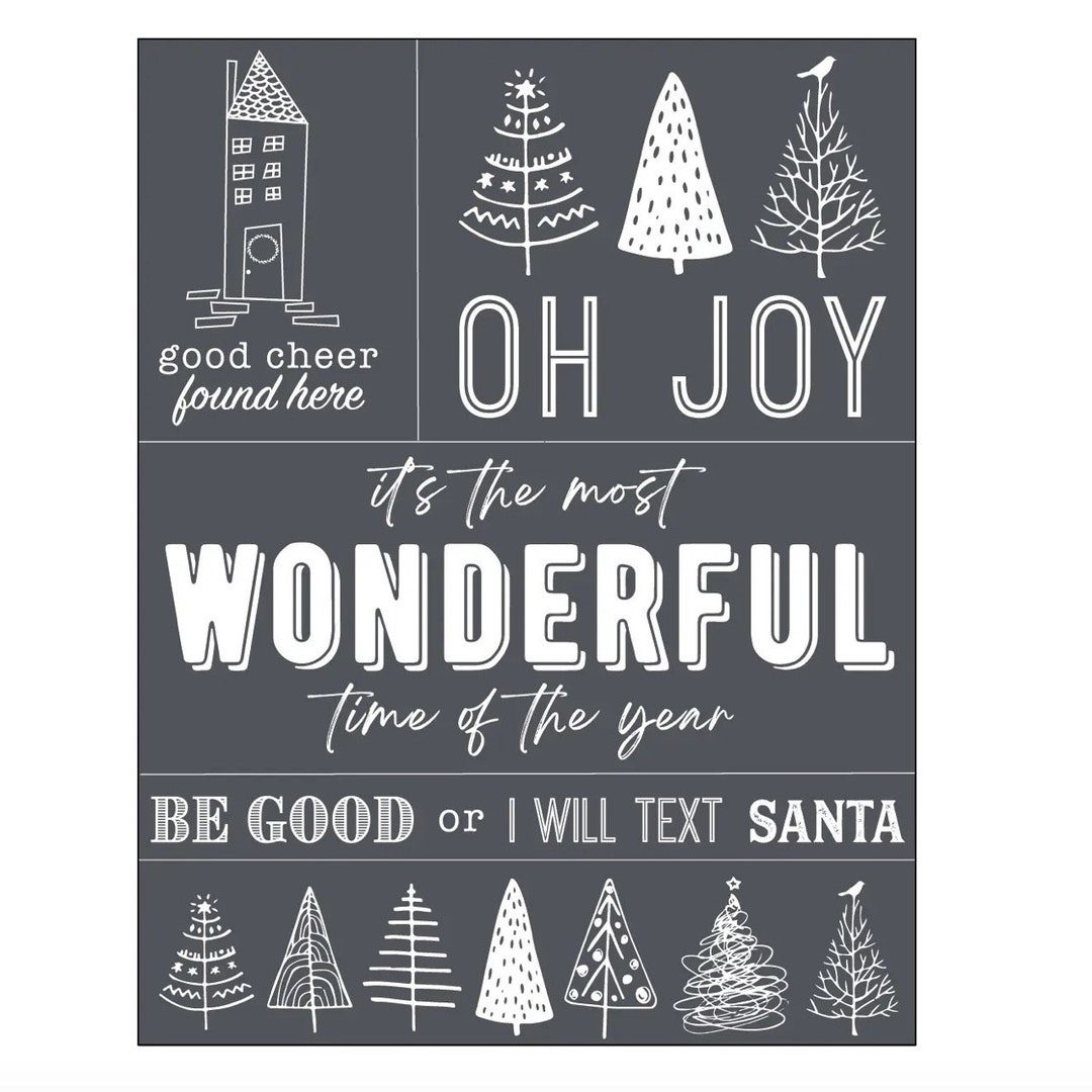 Good Cheer Found Here - Mesh Stencil 8.5x11 Reusable Adhesive Transfer ...