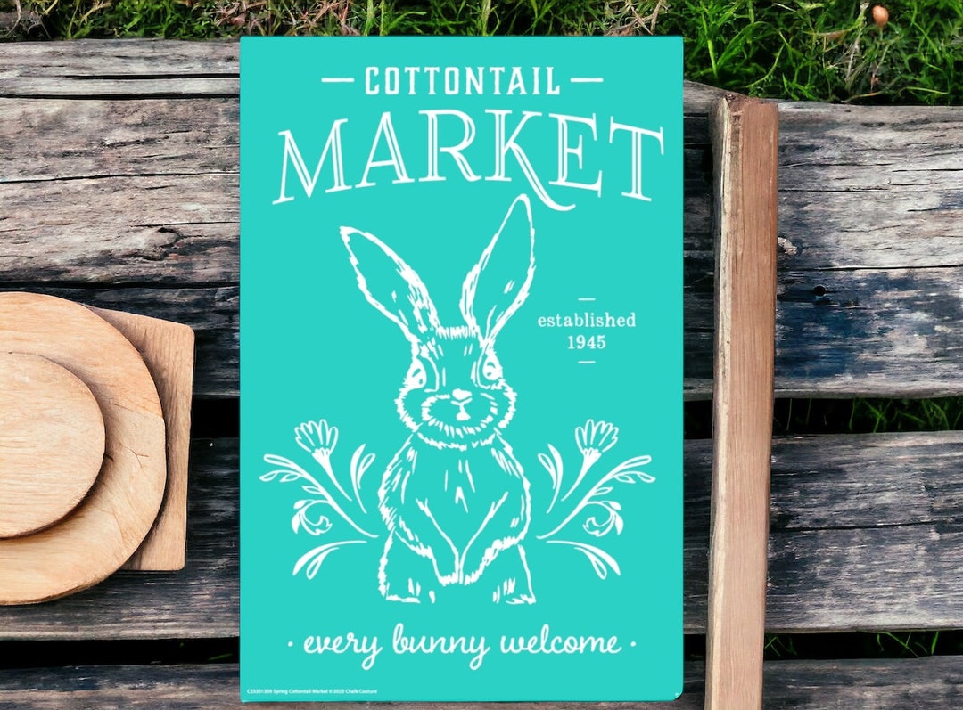 RETIRED - Stencil and / or Wood Cut Outs Cottontail Market Easter Bunny ...