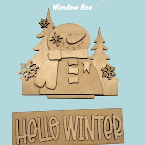 Hello Winter With Trees Window Insert ONLY for Window Box ...