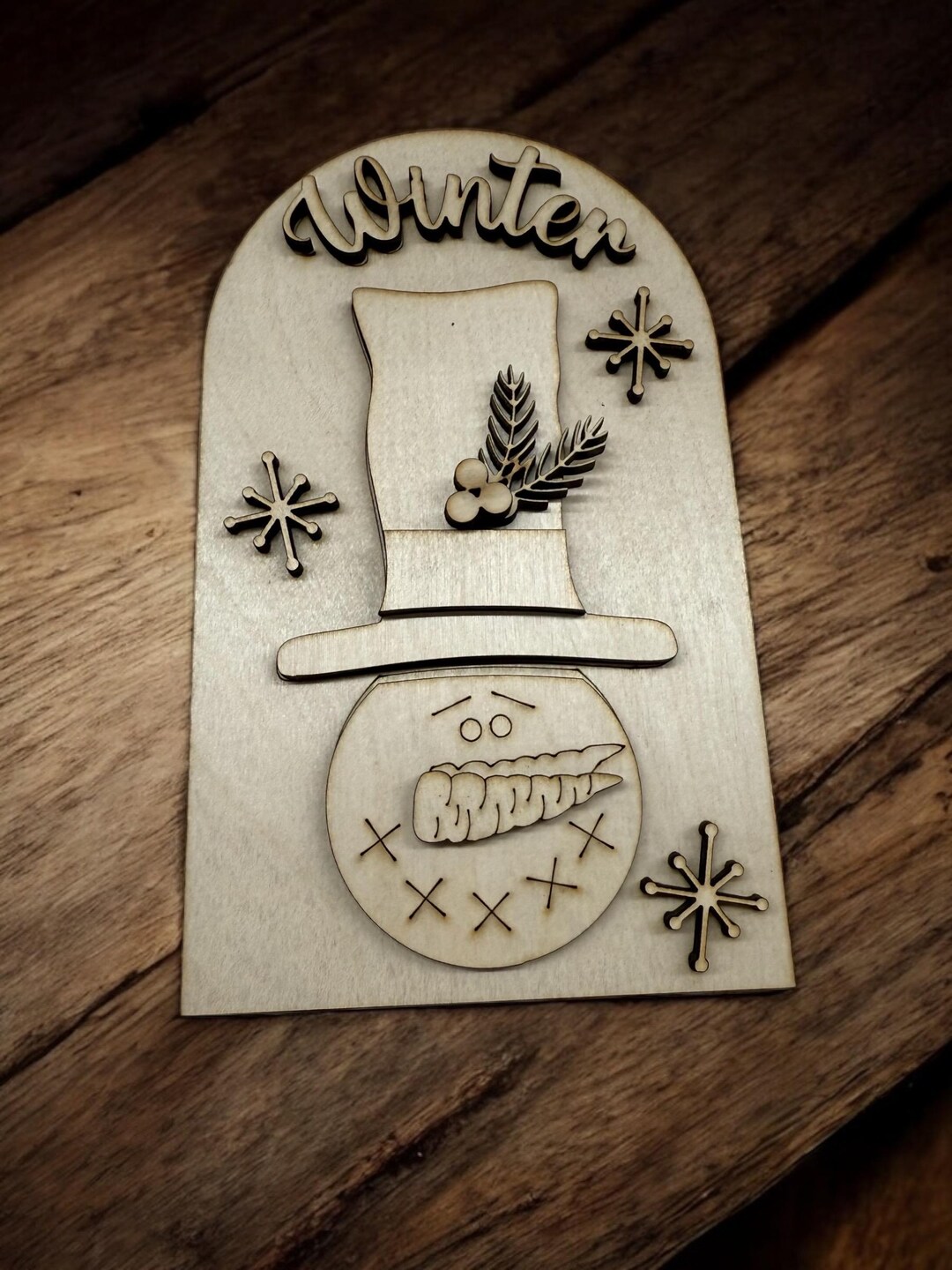 Winter Snowman Christmas Insert (insert Only) for Arch Frame ...