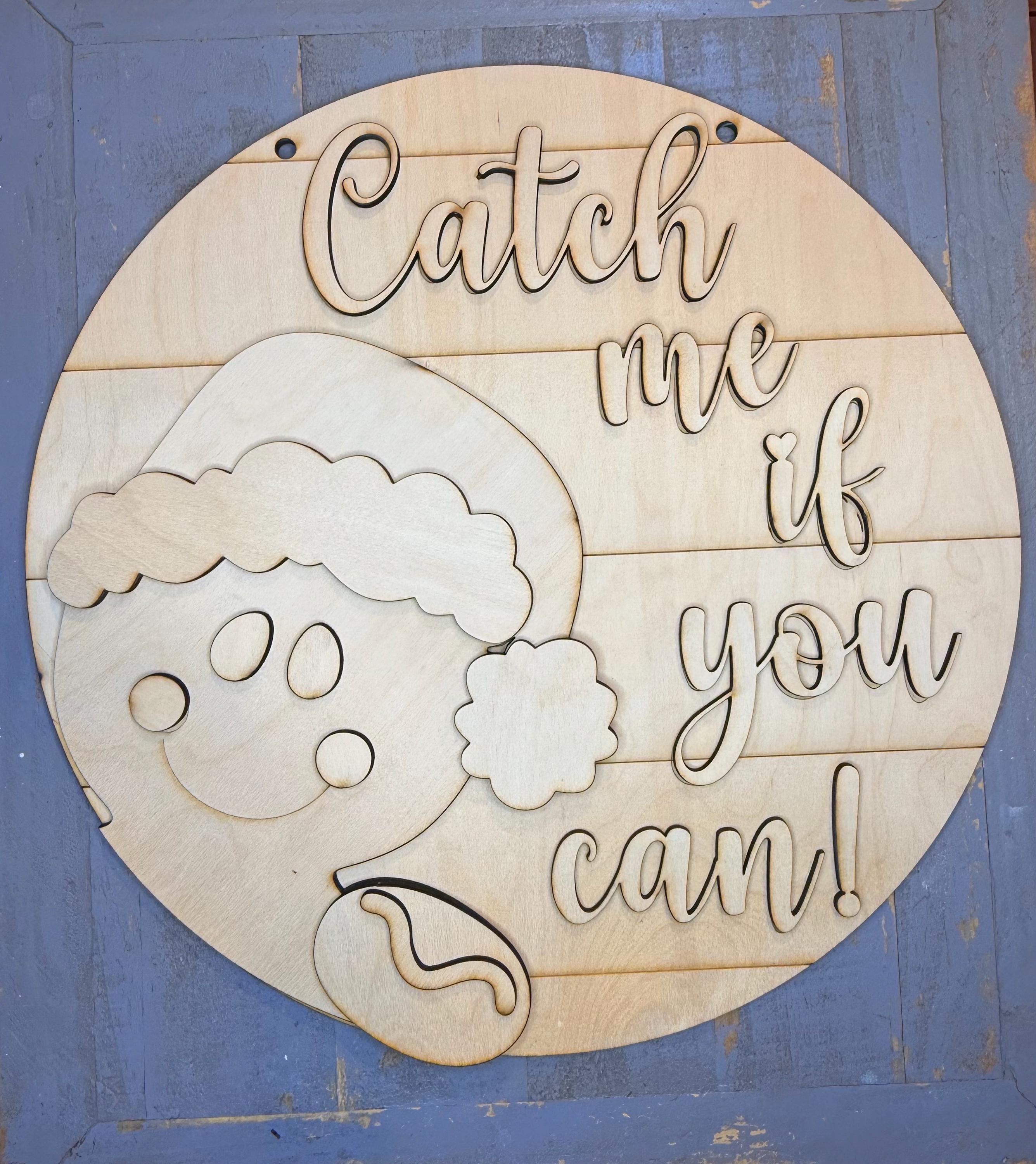 Gingerbread Catch Me If You Can Round Door Hanger Blank DIY KIT #700 - Etsy