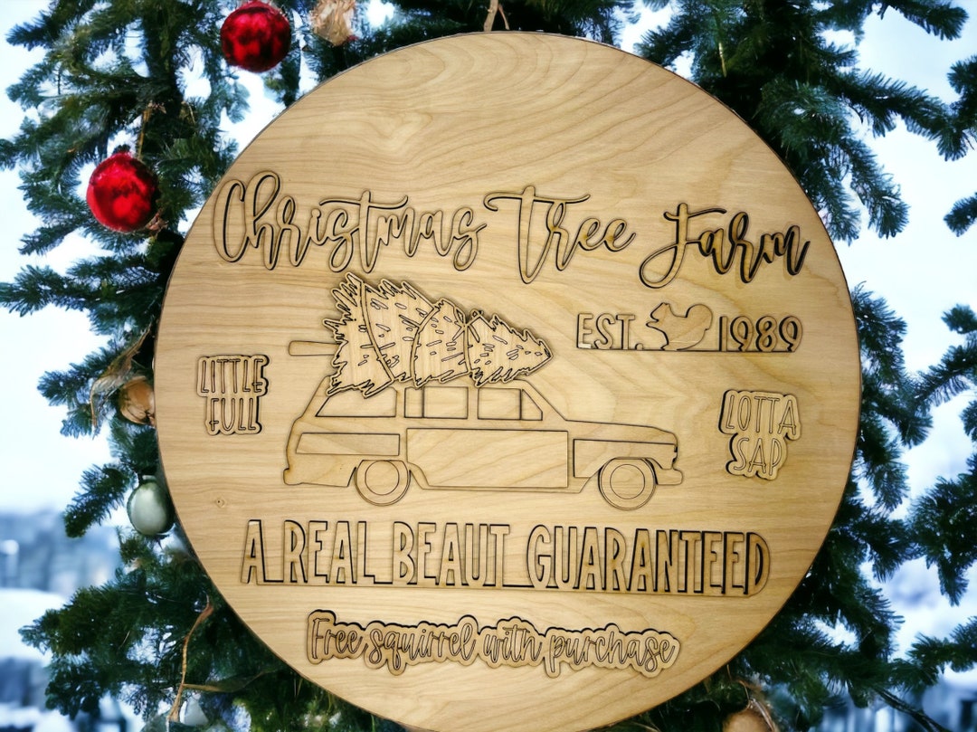 2 Sizes Available! Christmas Vacation Tree Farm 18" Round DIY Sign Kit ...