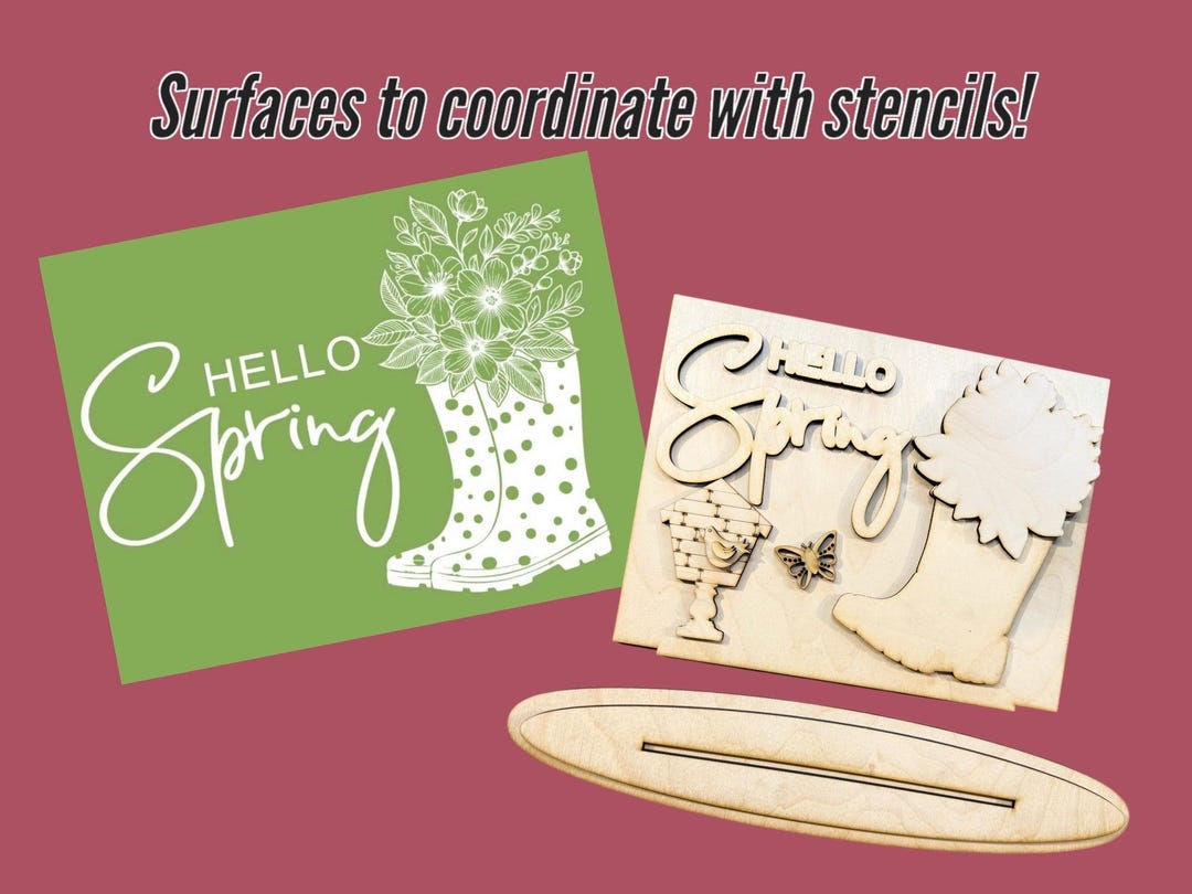 Hello Spring Coordinating Cut Outs ONLY for Reusable Silk Screen ...