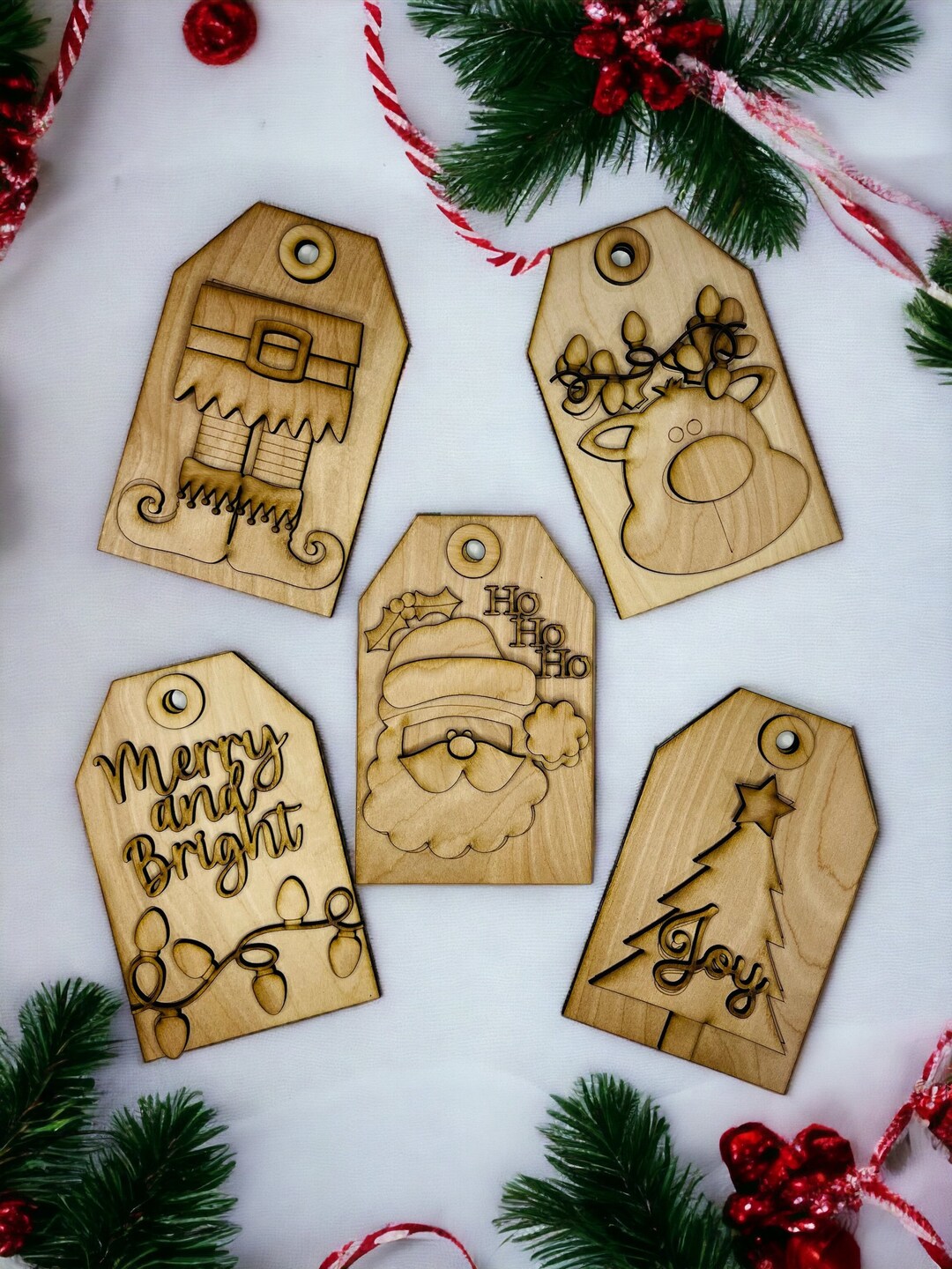 Christmas Ornament Gift Tag Set Bundle 1 DIY Wood Cut Out Kit - Etsy