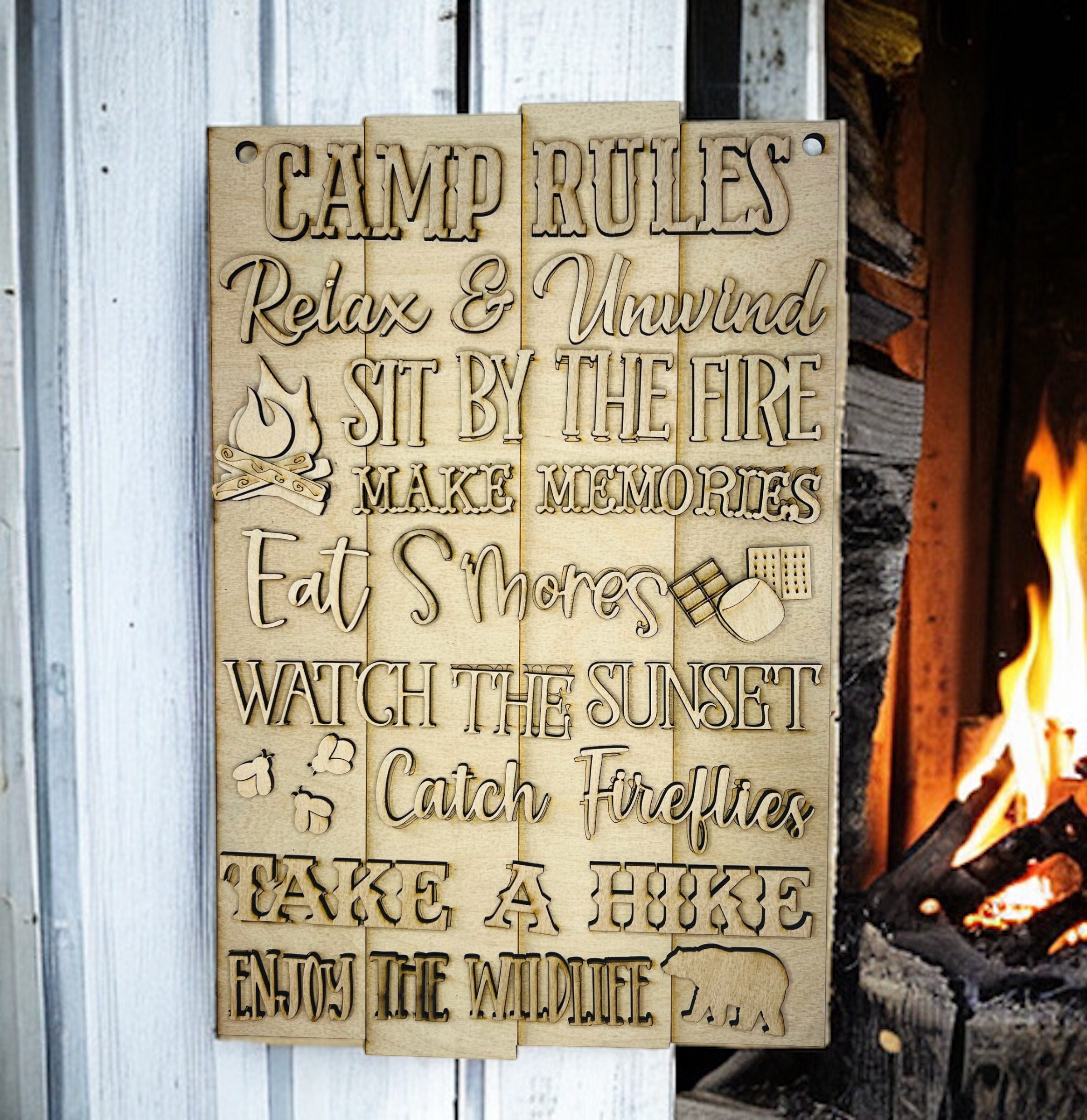 Camping Sign Camp Rules Sign DIY KIT UNFINISHED - Etsy