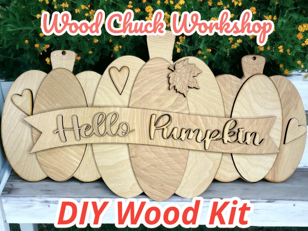 Fall Thanksgiving Hello Pumpkindoor Hanger Blank DIY KIT - Etsy