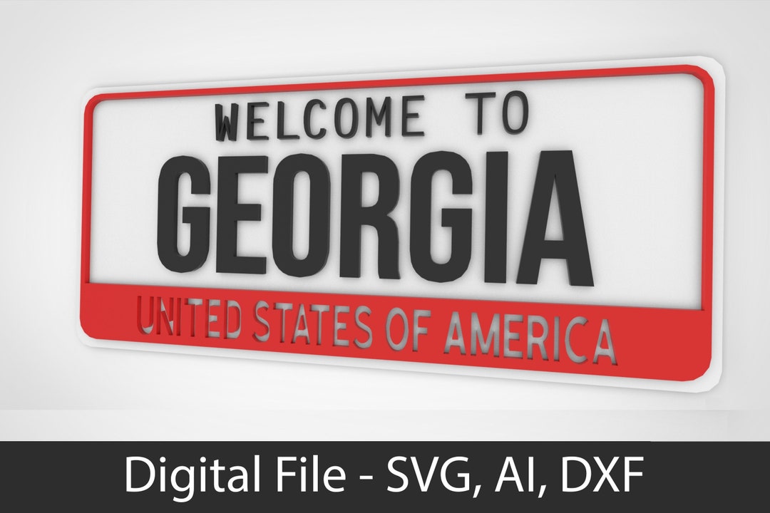 Sign Georgia Welcome Georgia USA Decoration Wall Sign Laser Cut Wall ...