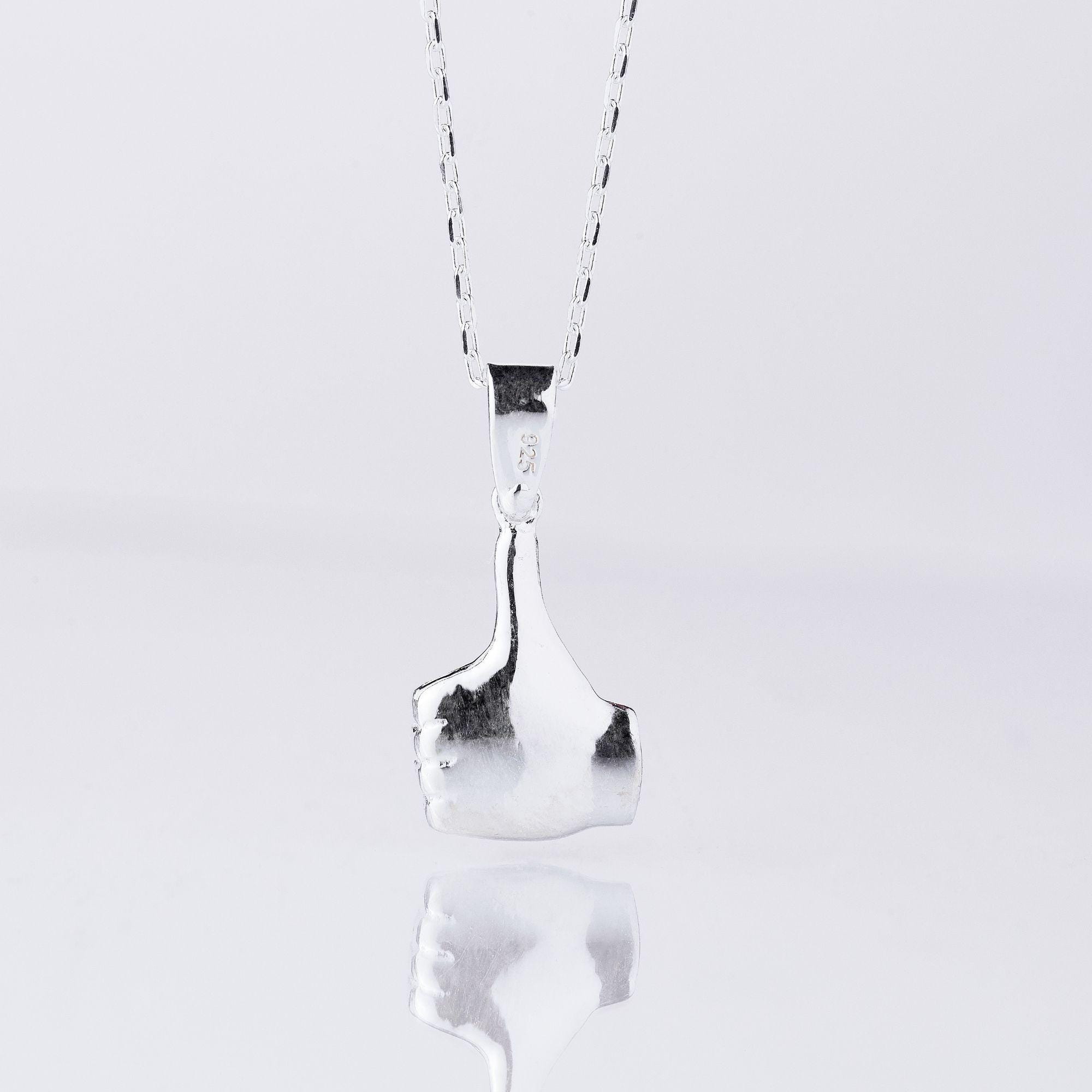 Thumbs up Gesture Necklace, Thumbs up Charm, Gold-plated Thumbs-up ...