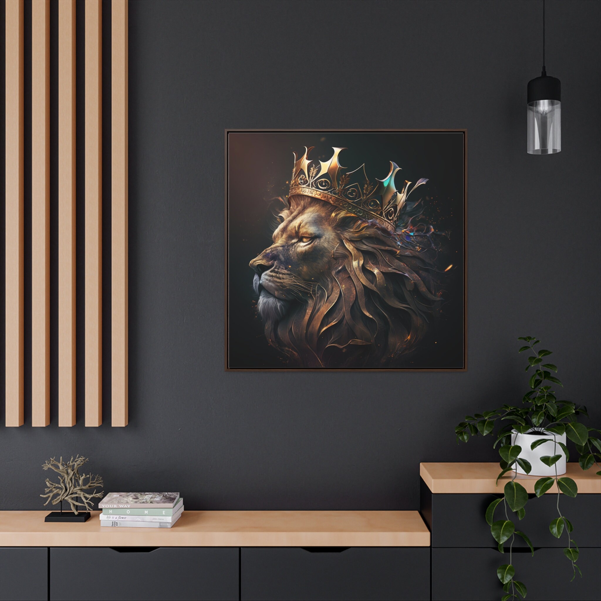 Lion With a Crown Wall Art Lion Wall Art Lion With Crown - Etsy