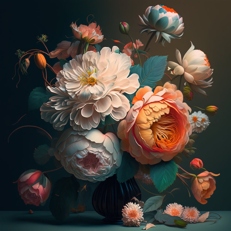 Colorful Flowers Art Work Flowers Wall Art for Home&office - Etsy