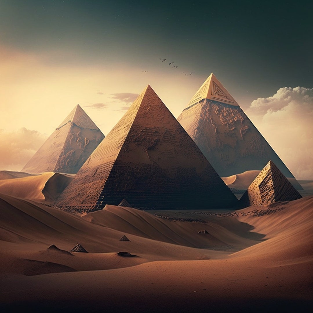 Vintage Pyramids Art Work Pyramids Wall Art for Home and - Etsy