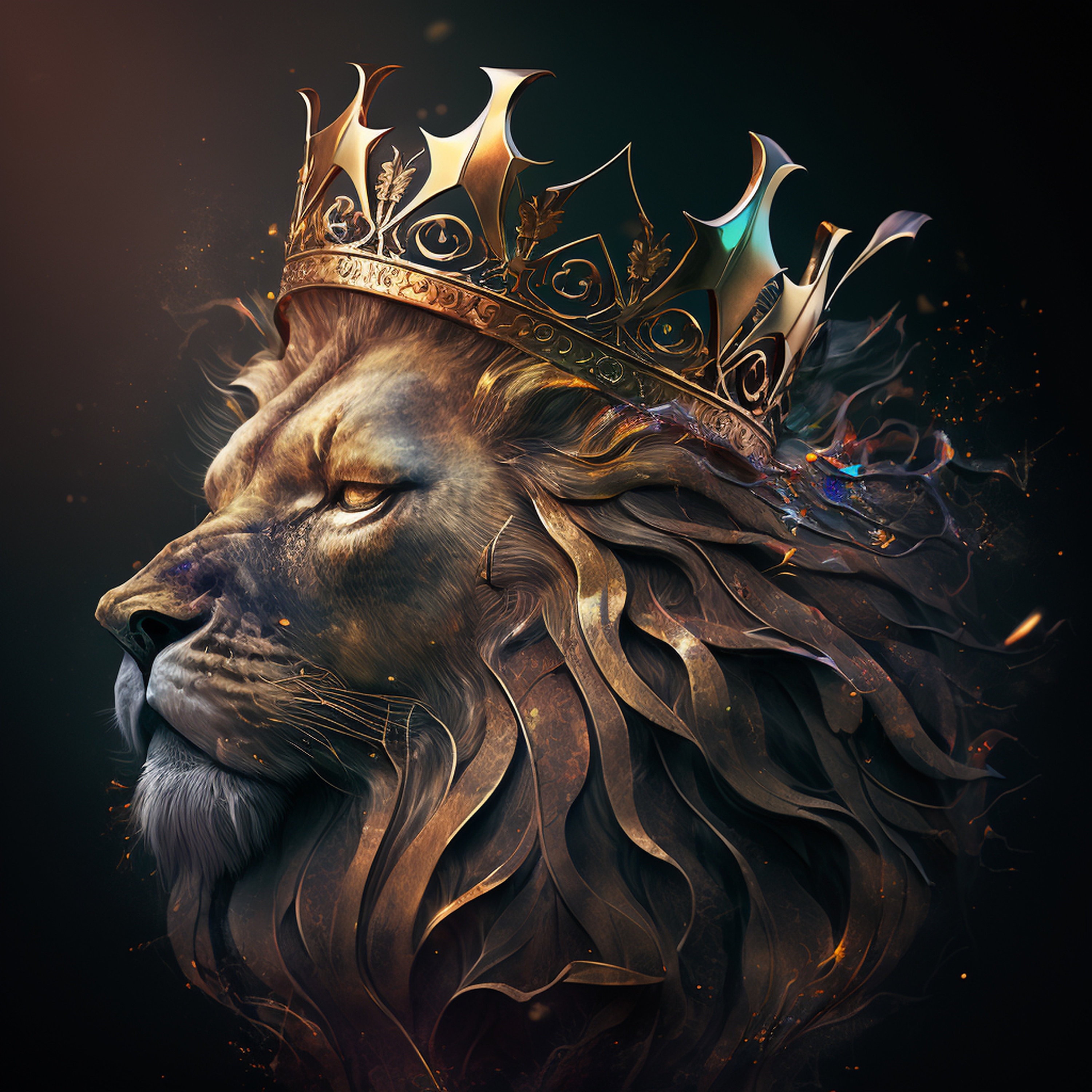 Lion With a Crown Wall Art Lion Wall Art Lion With Crown - Etsy