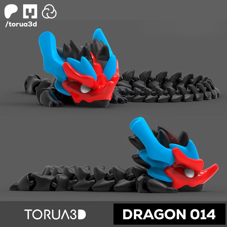 Articulated Dragon 3D Print File – Silk PLA Desk Decor (STL File) - Etsy
