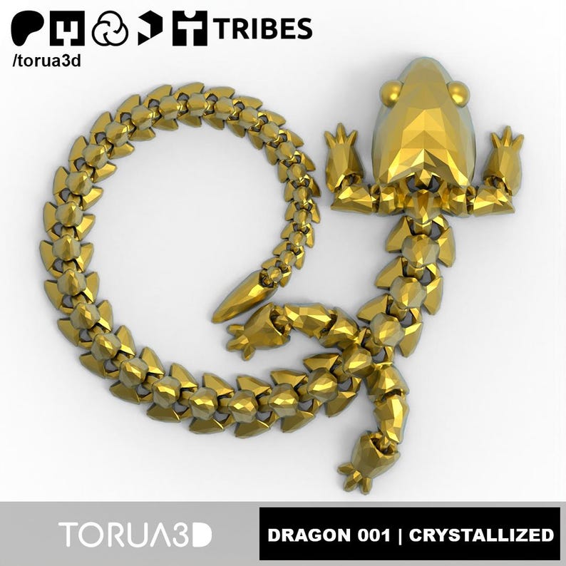 Articulated Crystal Dragon STL File – 3D Printing Model - Etsy