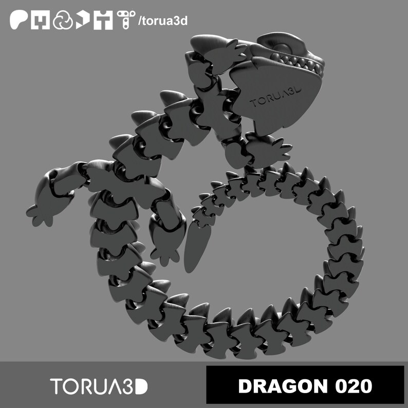 Articulated Dragon 020 - STL File - Virtual Product - Etsy Canada