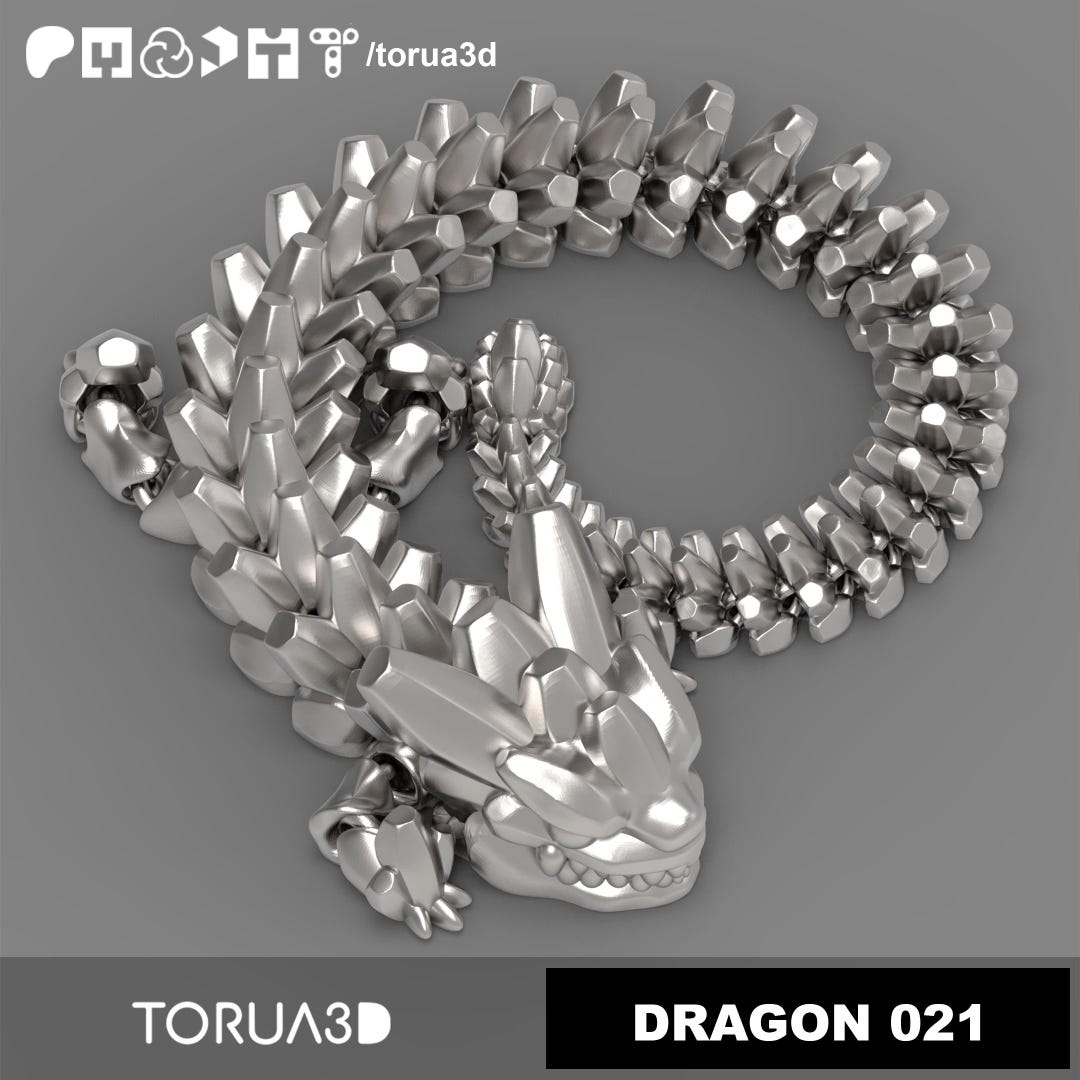 Articulated Dragon 021 | STL File | 3d Print File | Stl Files | Stl ...