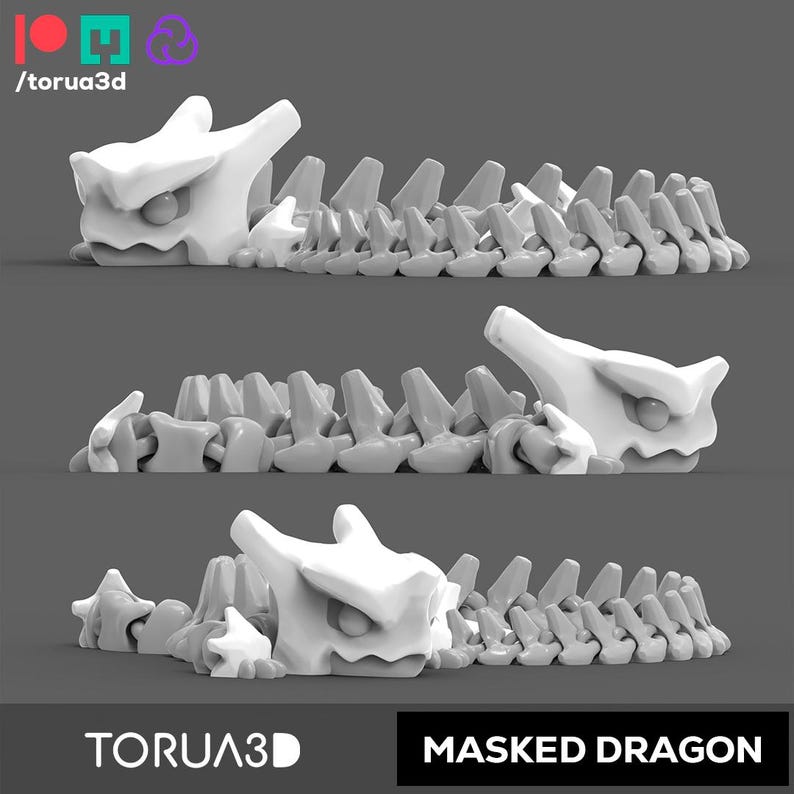 Articulated Masked Dragon STL File – 3D Printing Model - Etsy