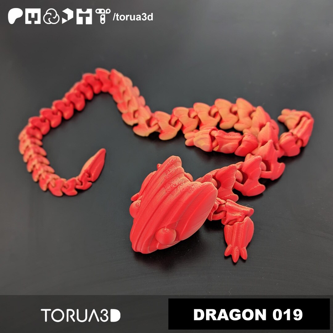 Articulated Dragon 3D Print File | TORUA3D Collection (STL File) - Etsy