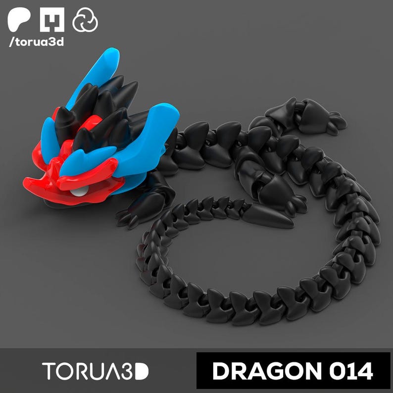 Articulated Dragon 3D Print File – Silk PLA Desk Decor (STL File) - Etsy