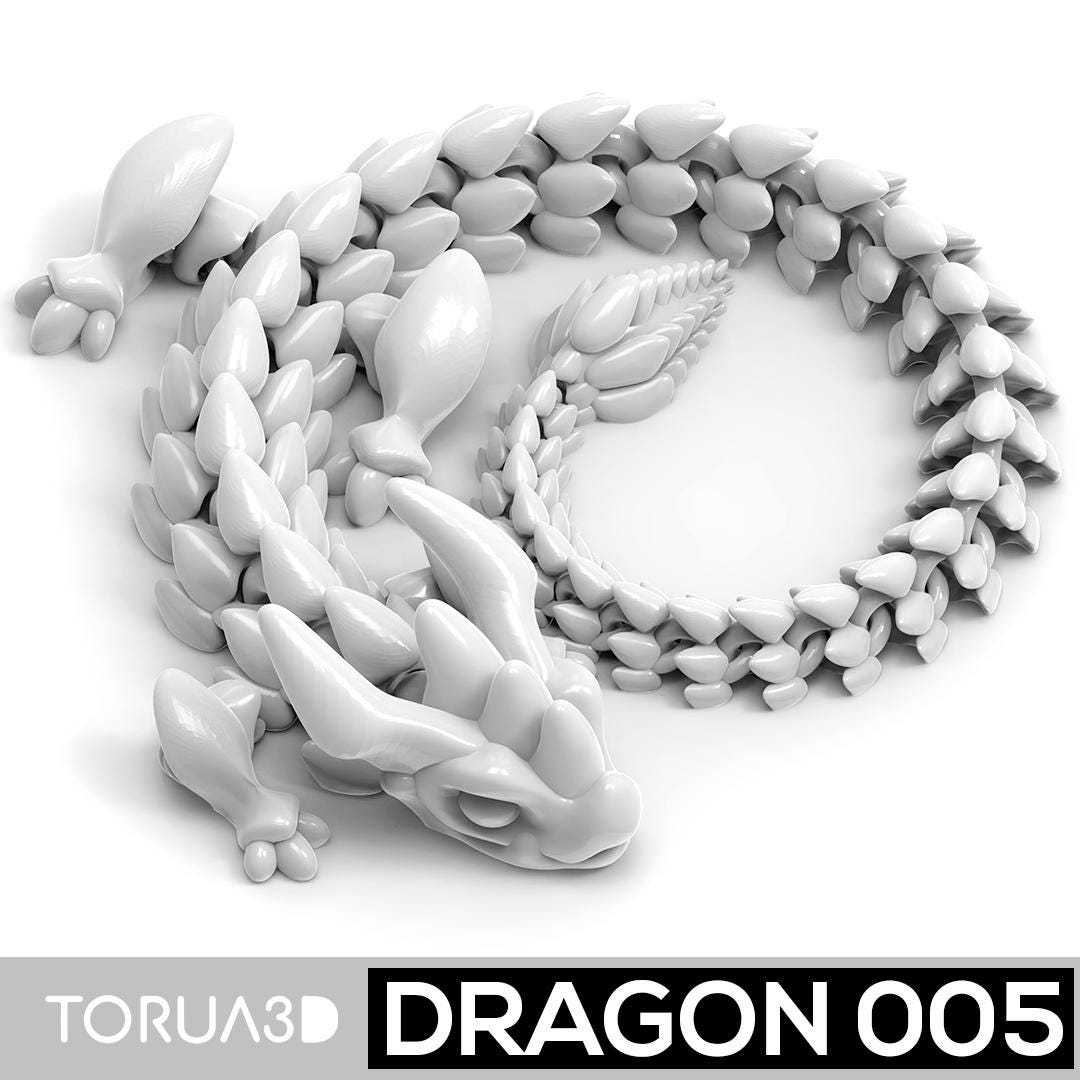 Articulated Dragon 3D Print File (STL) - Etsy