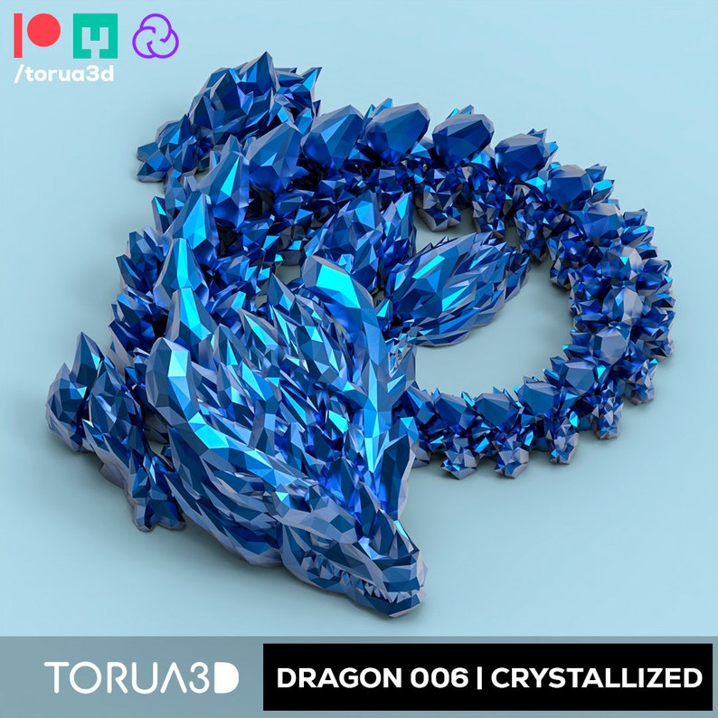 Crystallized Articulated Dragon STL File Set (3D Print) - Etsy