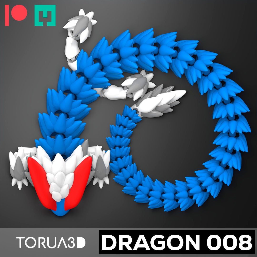 Articulated Dragon 008 Stl File 3d Print File Stl Files Etsy Australia