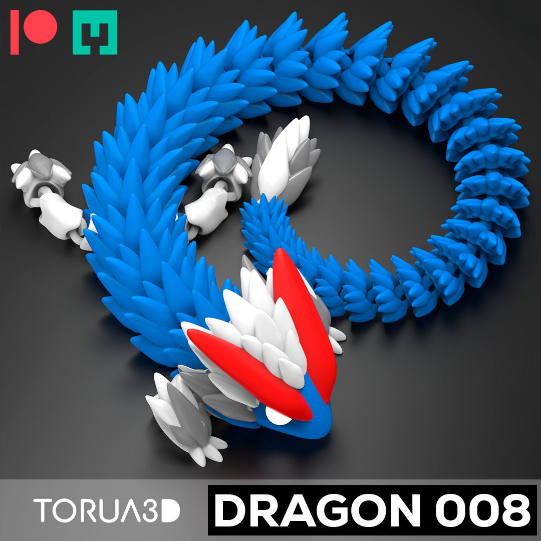 Articulated Dragon 008 Stl File 3d Print File Stl Files Etsy