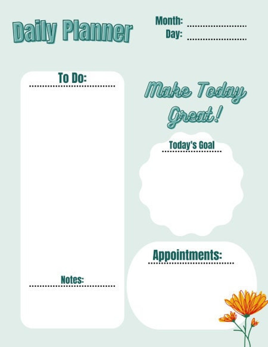 Teal Planner and Budget Digital Set - Etsy