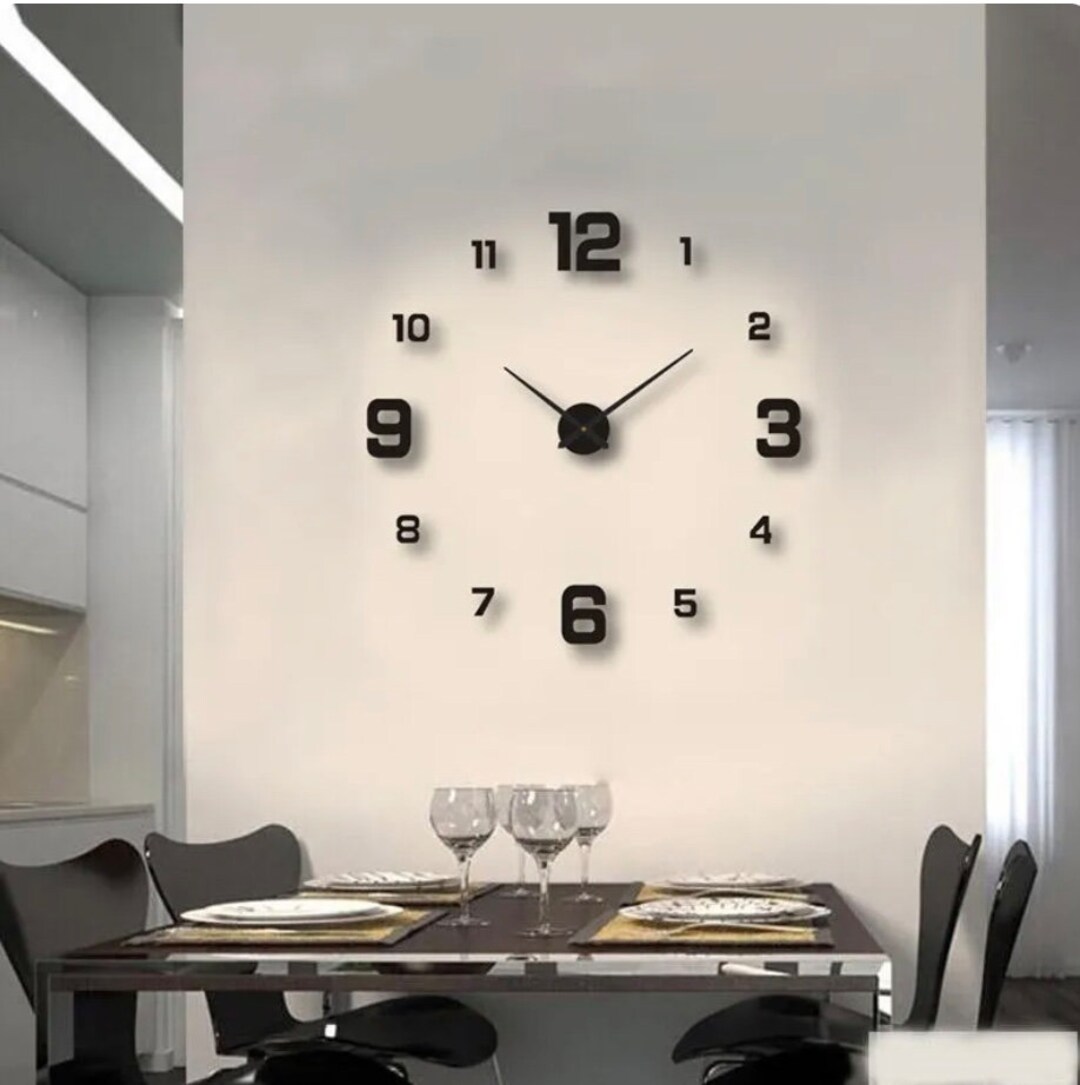 Creative Frameless DIY Wall Clock Wall Decal Home Silent Clock Living ...