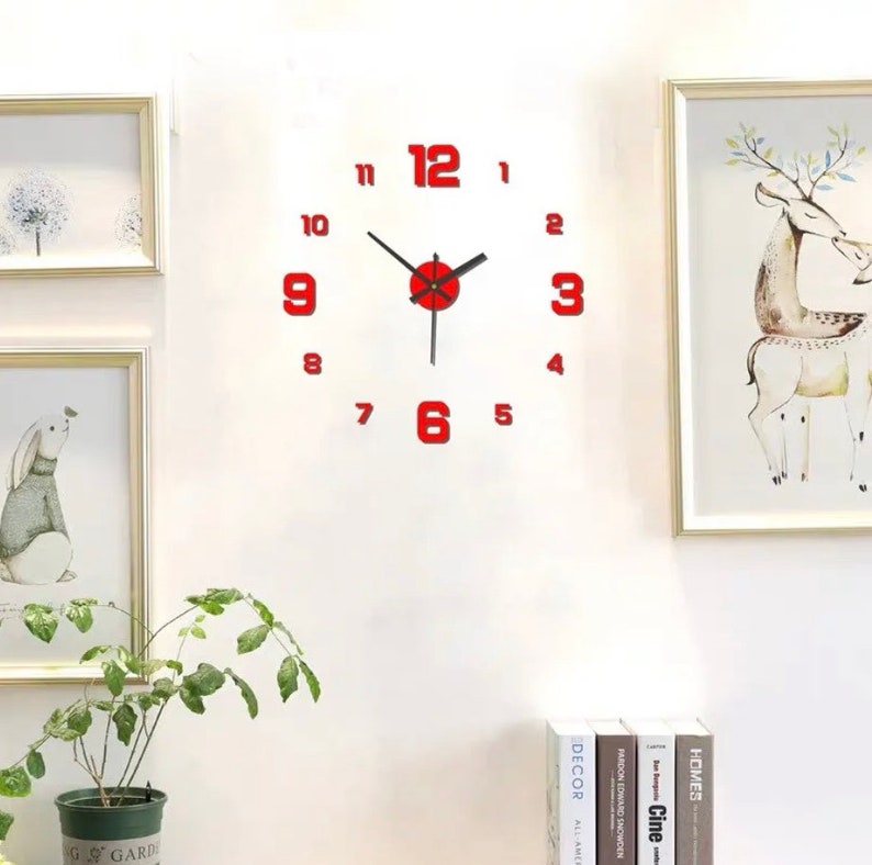 Creative Frameless DIY Wall Clock Wall Decal Home Silent Clock Living ...