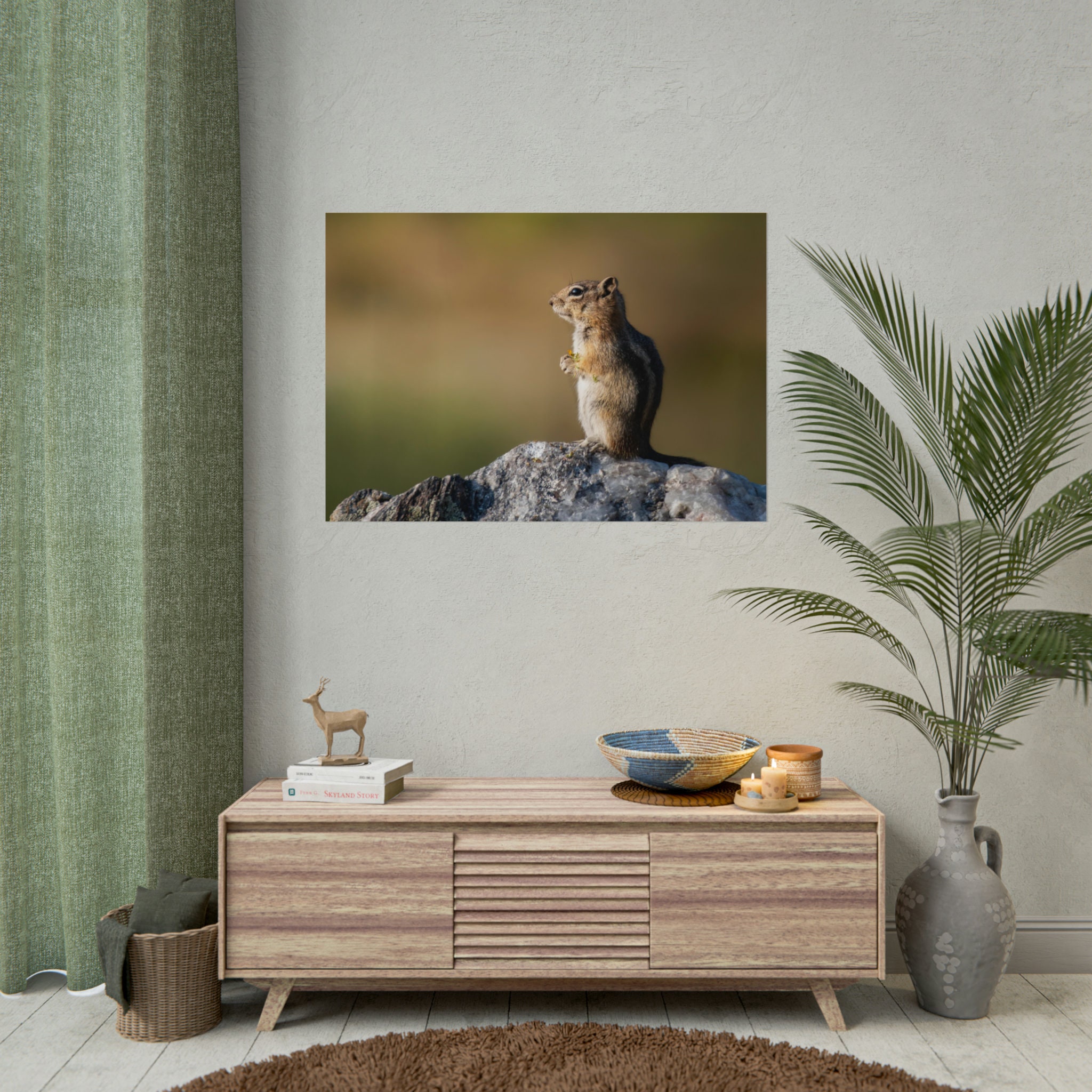 Chipmunk Rolled Poster Chipmunk Print Chipmunk Art Squirrel Photo Chipmunk Decor Wildlife ...