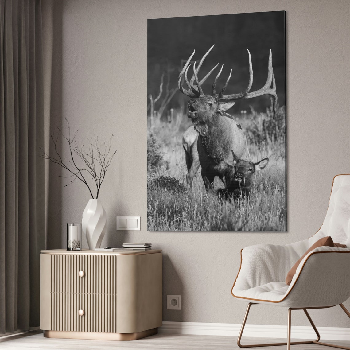 Bugling Bull Elk Canvas Print Wall Art Home Decor Bull Elk Bugling Elk ...