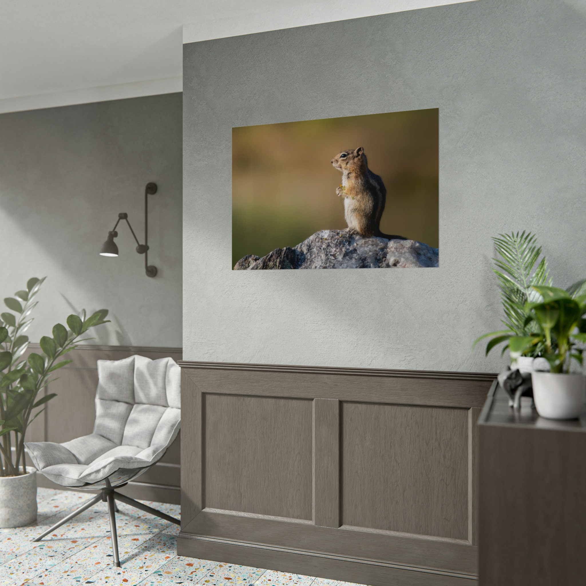 Chipmunk Rolled Poster Chipmunk Print Chipmunk Art Squirrel Photo ...