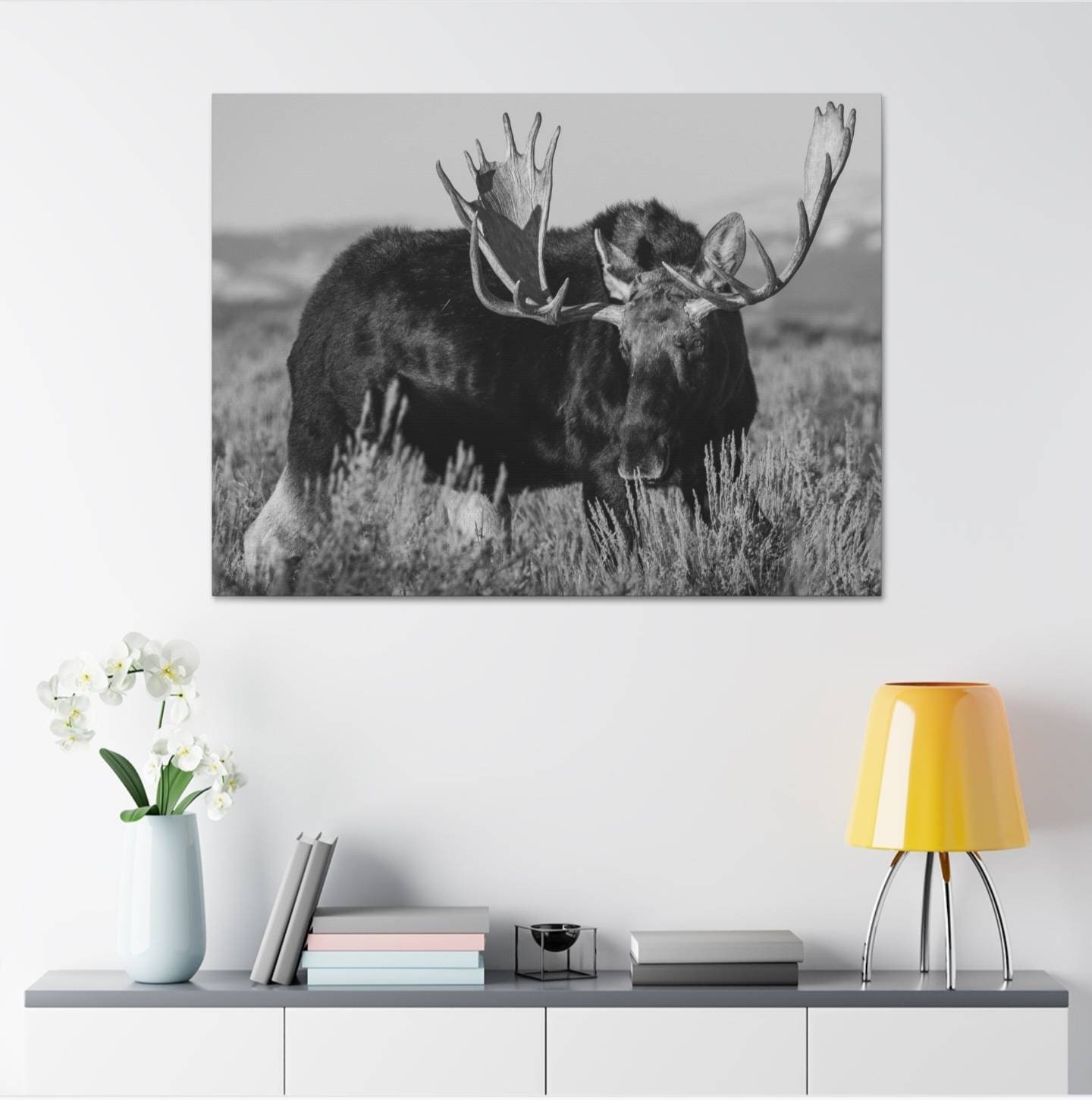 Moose Canvas Print Wall Art Home Decor Moose Photo Bull Moose Bull ...