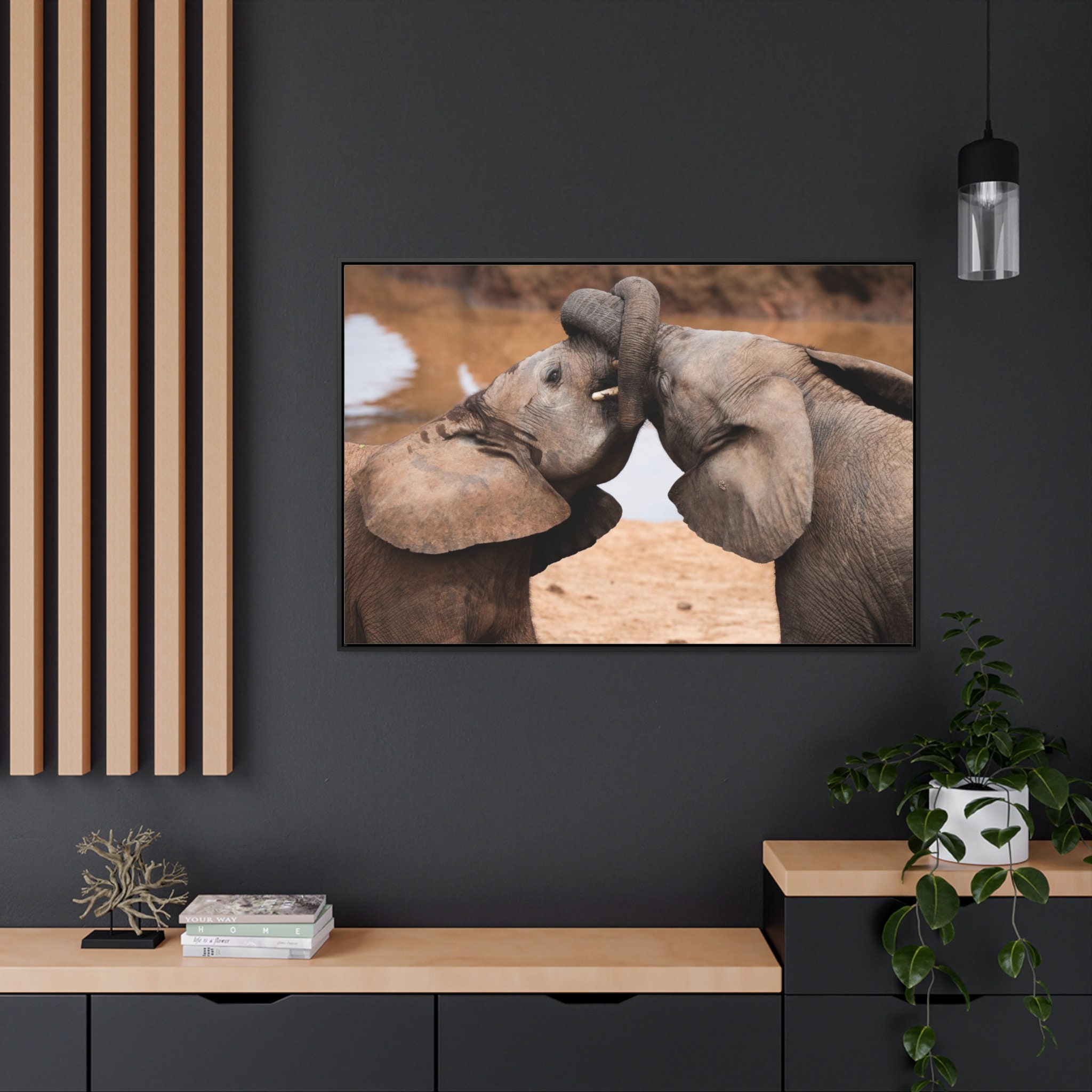 Baby Elephant Gallery Canvas Wrap Framed Elephant Gifts Elephant Photo ...