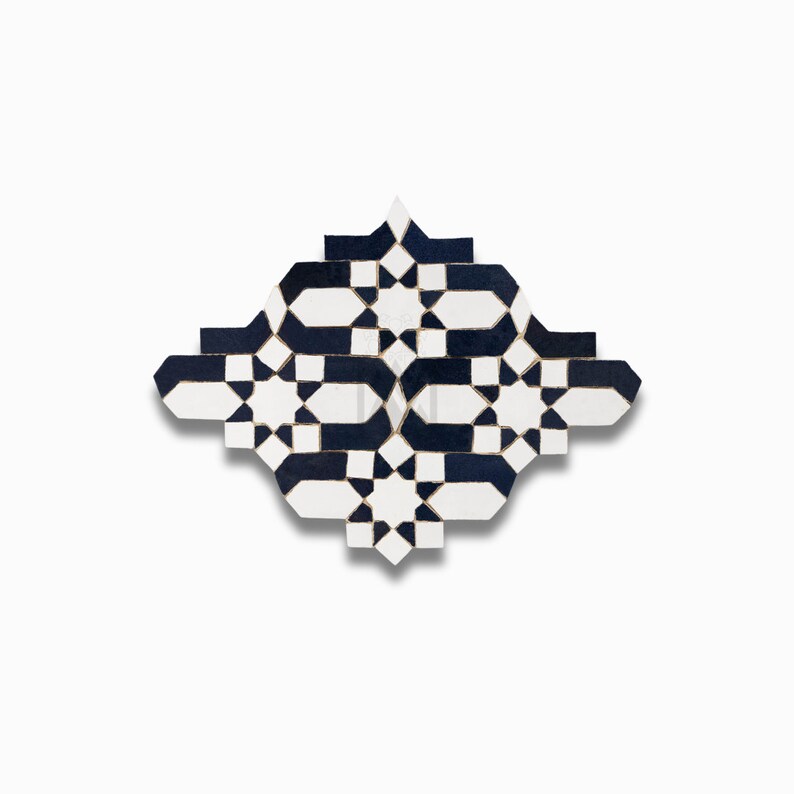 Authentic Handmade Moroccan Zellige Tile Pattern, Artisan Mosaic Design ...