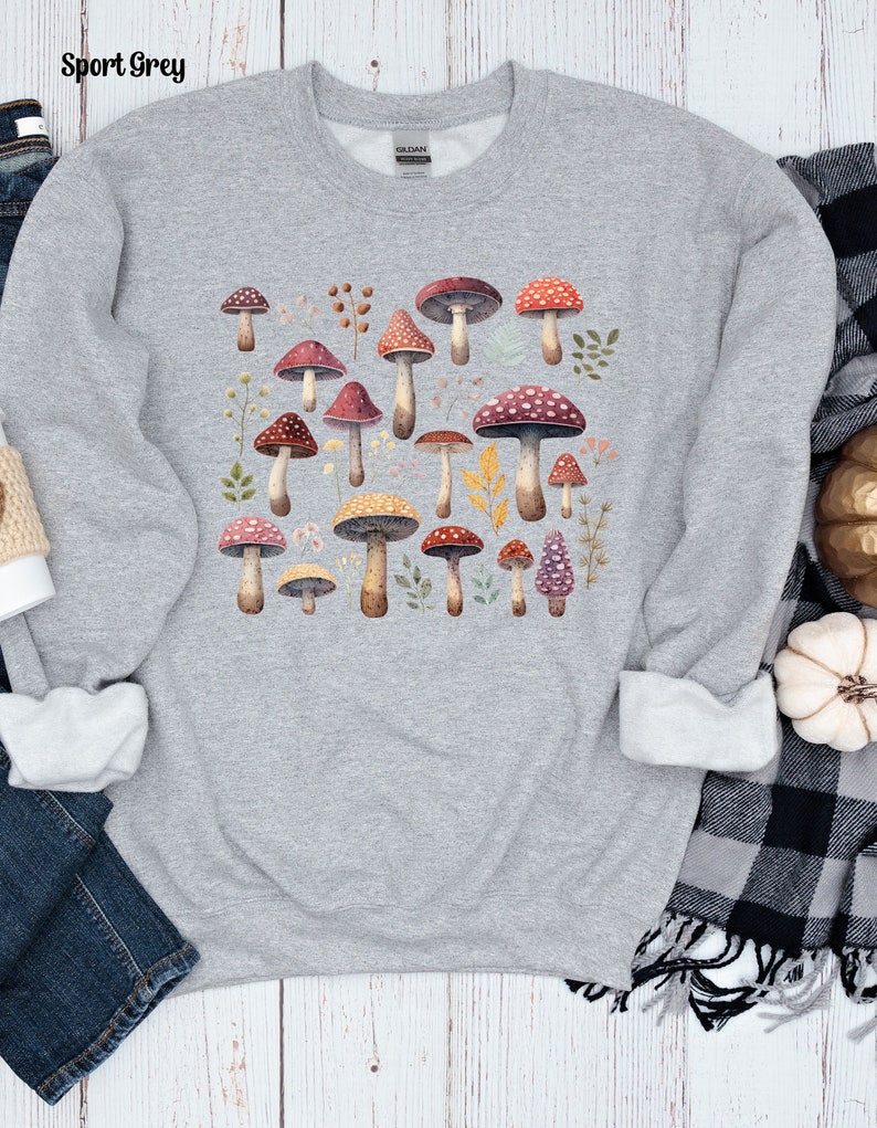 Mushroom Cottagecore Sweatshirt, Goblincore Sweater - Etsy