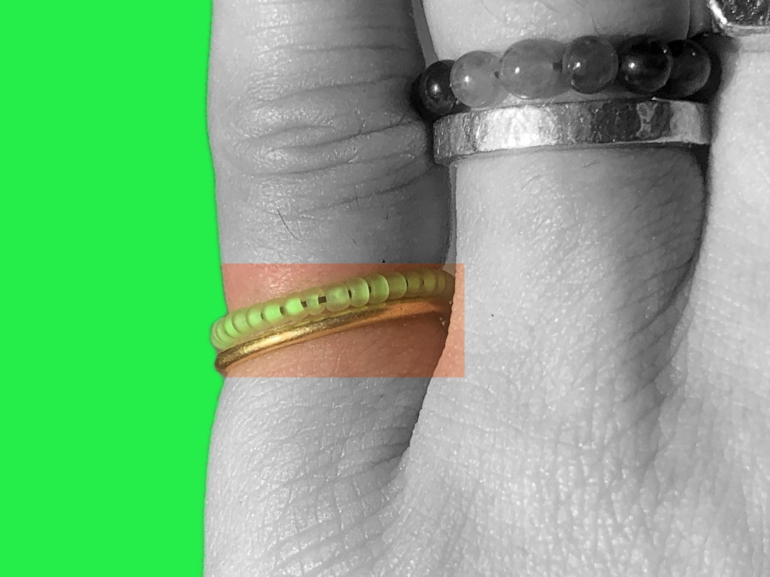2mm Beaded Neon Lime Ring Stacking Ring Slim Band Ring Workout Ring ...