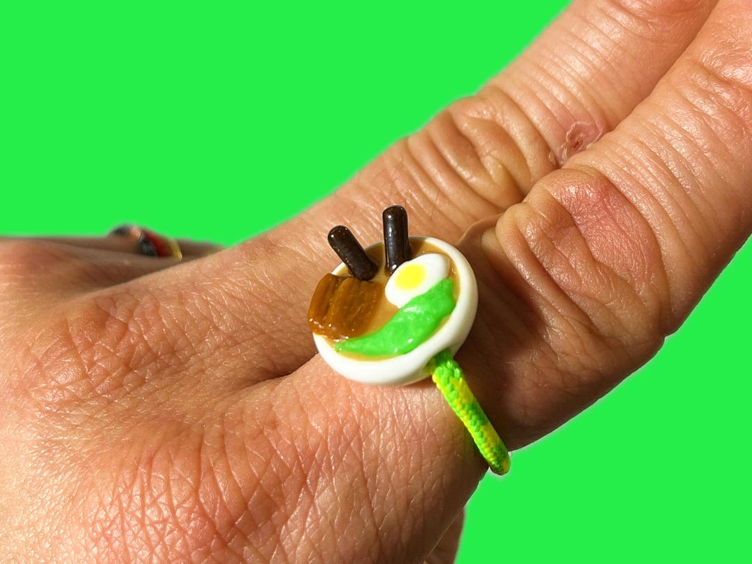 Ramen Bowl Charm Ring: Music Festival Rave Jewelry - Etsy
