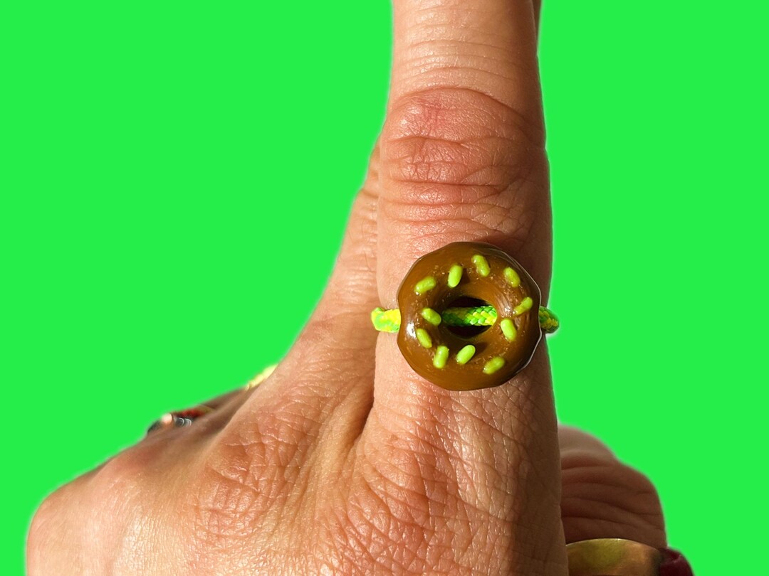Big Doh'nut Charm Ring | Rave Ring | Music Festival Jewelry | Slim Band ...