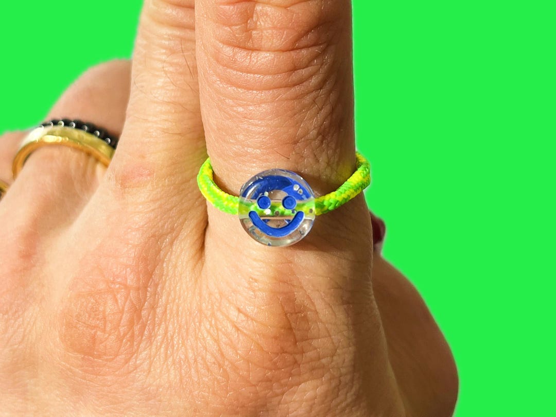 See-through Happy Face Ring: Rave Music Festival Jewelry - Etsy